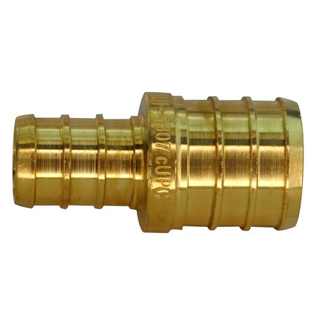 Apollo 3/4 in. x 1/2 in. Brass PEX Barb Reducing Coupling APXC1234 | Zoro
